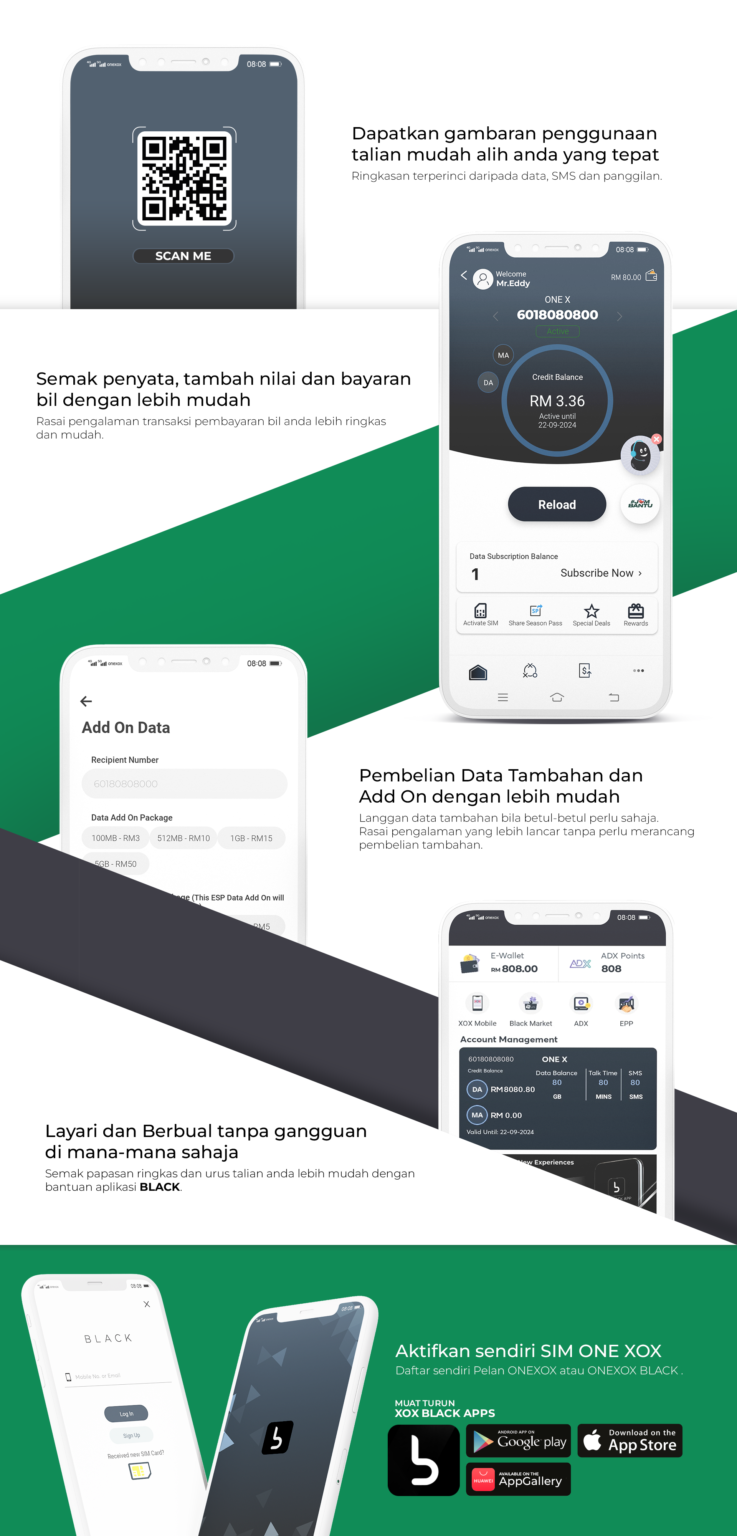 XOX Black Application - ONEXOX Sim Card